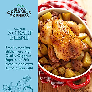 No Salt All Purpose Organic Seasoning, 100% Sodium Free, No MSG, For Vegetables, Chicken, Fish, Salads, Eggs, Rice, Pasta - Non GMO, Kosher, Great Value 1 Lb