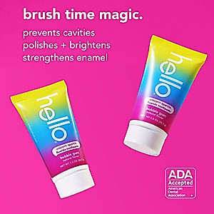 hello Unicorn Sparkle Kids Travel Toothpaste, Fluoride Toothpaste with Natural Bubble Gum Flavor, Travel Size 24 Pack, 1 OZ Tubes