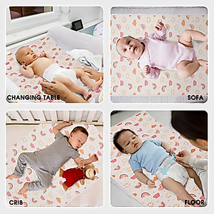 Vegan Leather Baby Changing Mat - Wipeable Portable Changing Pad, Foldable Travel Changing Mat for Baby, Newborns (Rainbow,20"*28")