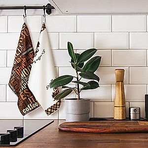 4 Pieces Kitchen Towels, Coffee Kitchen Hand Towels, Dish Towels, Absorbent Decorative Dish Cloths, Gifts for Farmhouse Housewarming (Vehicle Style)