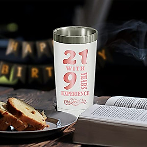 Henghere 30th Birthday Gifts for Women, 30th Birthday Gift for Friend, Mom，Sister, Wife, Aunt, Coworker, Happy 30 Year Old Birthday Decorations Women | Thermos Cup - White