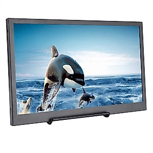 ASHATA Portable Monitor, 13.3 inch 1920x1080 FHD HDR Display with Bracket, Gaming Monitor for PS3 Switch/for 360, Micro and 3.5mm Port, DC 12V or Micro USB 5V Power
