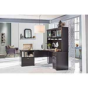 Realspace Magellan Performance 71"W L-Shaped Desk, Espresso