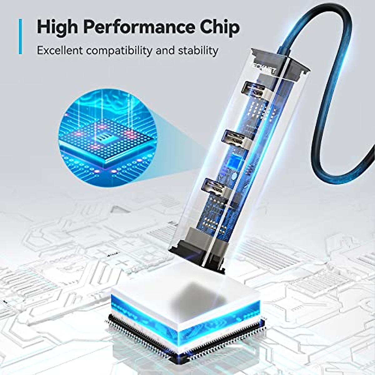 TECKNET USB to Ethernet Adapter, USB C to Ethernet, Aluminum 3 Port USB 3.0 Hub with RJ45 10/100/1000 Gigabit Ethernet Adapter Converter LAN Wired, USB Network Adapter with USB C Adapter for Laptop