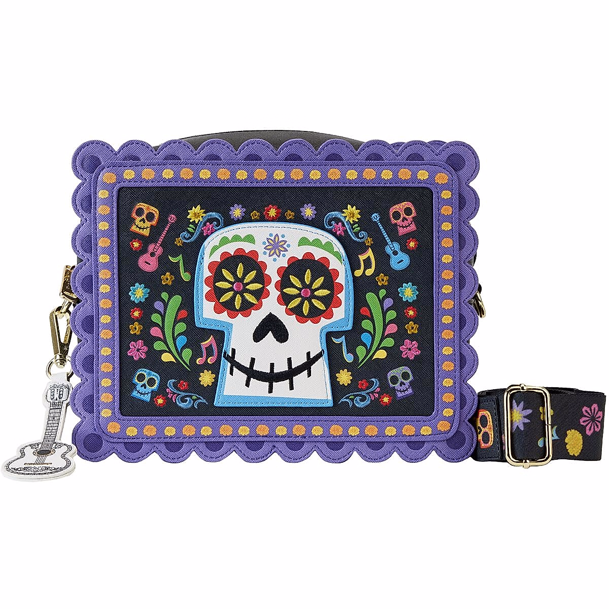 Loungefly Coco Miguel Calavera Floral Skull Crossbody Bag