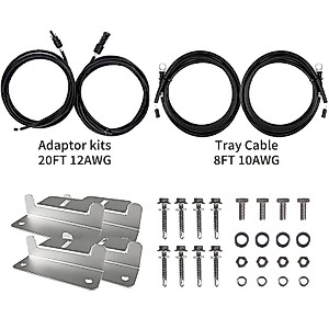 HQST 100W Solar Panel Kit, 100 Watt Monocrystalline Solar Panel + 30A PWM Charge Controller + Mounting Z Brackets + 20FT 12AWG Cable + 8Ft 10AWG Tray Cable for RV Marine Boat Off Grid System