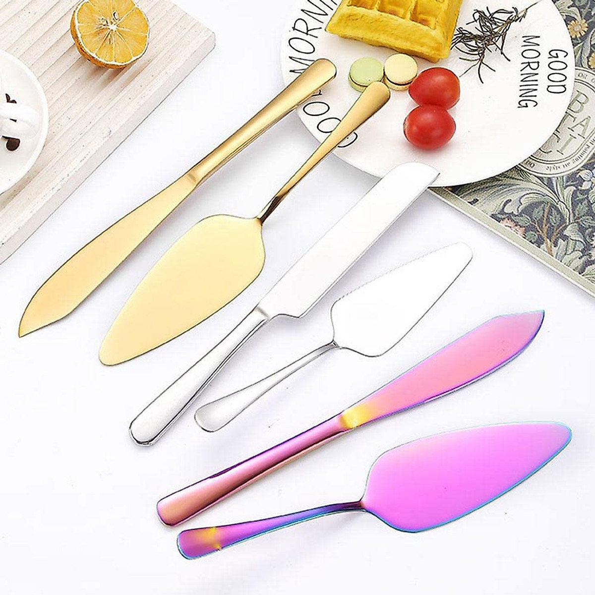 RYGRZJ Cake Serving Set,Cake Pie Pastry Servers,Cake Knife and Server Set Wedding Cake Spatula Baking Kitchen Tool