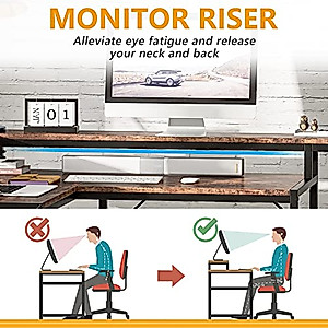 LITTLE TREE L-Shaped Computer Desk, Extra Large, Brown