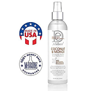 Design Essentials Natural Coconut & Monoi Coconut Water Curl Refresher with Sunflower, Marshmallow Root & Aloe, 8 Ounce