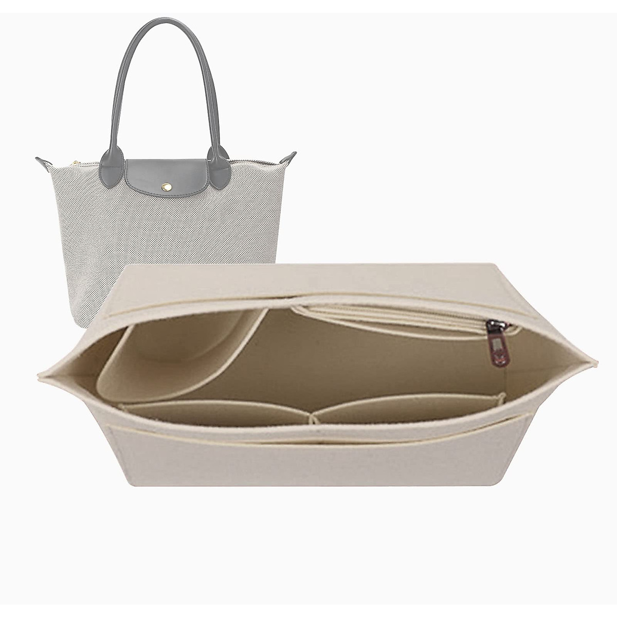 bag organizer insert for Longchamp Le Pliage goyard bag handbag organizers 1028beige-L