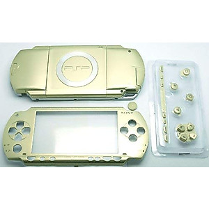New Replacement PSP 1000 Full Housing Shell Cover with Buttons Screws Set -Gold.