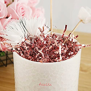ROSEGLD 0.5 LB Crinkle Cut Paper Shred Filler Rose Gold Metallic for Packing and Filling Gift Baskets, Crinkle Paper for Gift Wrapping