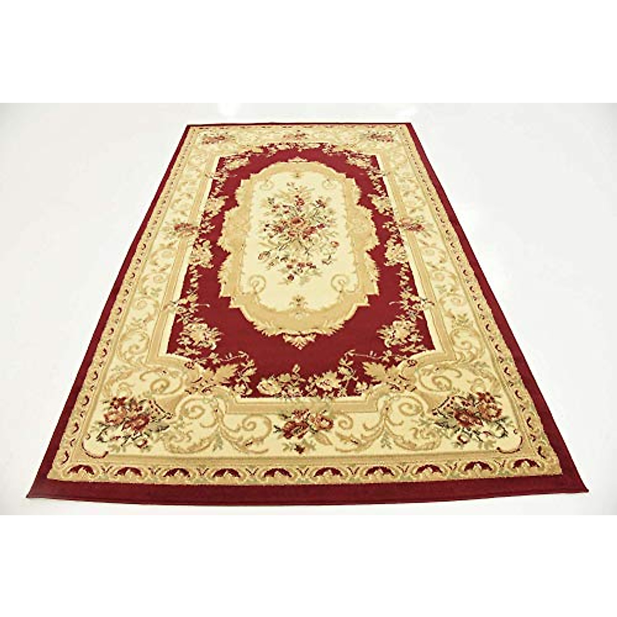 Unique Loom Versailles Collection Traditional Classic Floral Motif Area Rug (5' 0 x 8' 0 Rectangular, Burgundy/ Ivory)