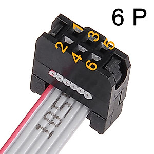 Tool parts IDC 6 Pins Connector Flat Ribbon Cable Female Connector 30cm 2mm Pitch - 5pcs