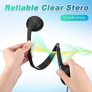 Hoteam 100 Pack Headphones for Classroom Bulk Students Adjustable Headphones Wired Pack Black Over The Head Earphones with 3.5 mm Plug for School Library Museums Teen Boys Girls Adults(Black)