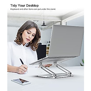 BoYata Laptop Stand, Adjustable Laptop Riser Ergonomic Computer Stand for Desk, Aluminum Laptop Holder Compatible for MacBook Pro/Air, Surface Laptop and Other Laptops up to 15 Inches