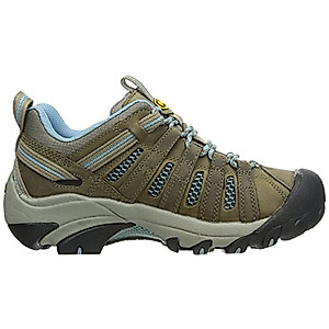 KEEN Women's Voyageur Low Height Breathable Hiking Shoes, Brindle/Alaskan Blue, 8 US