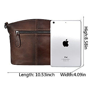 HESHE Leather Handbags and Purses for Women Shoulder Bags Hobo Crossbody Satchel Designer Ladies Purse (Coffee-2B37-003)