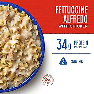 Mountain House Fettuccine Alfredo with Chicken | Freeze Dried Backpacking & Camping Food | 6-Pack