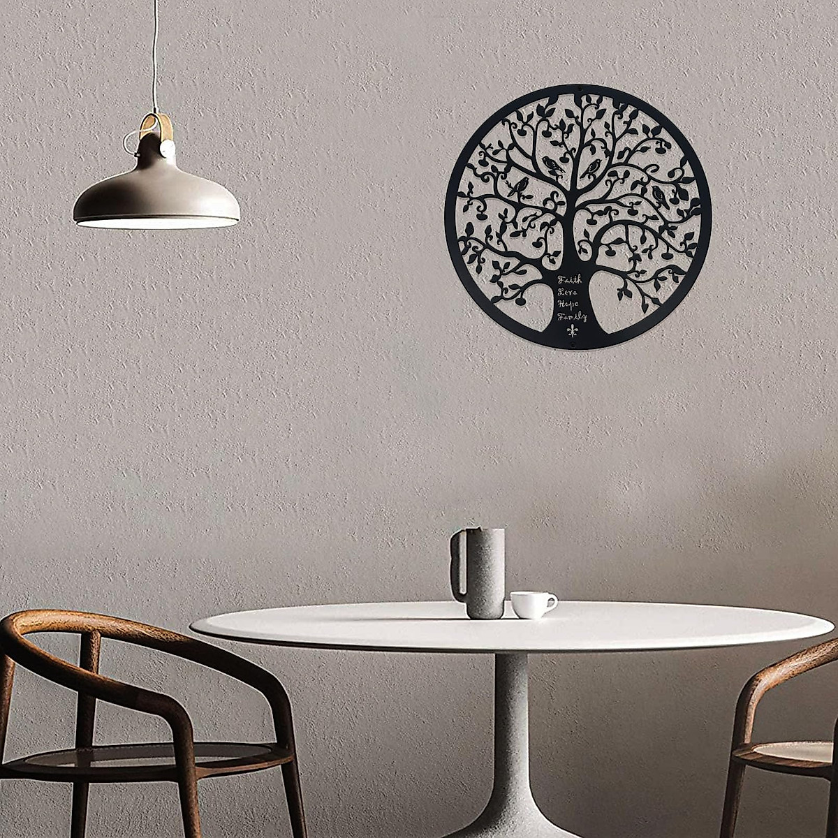 ESTART Tree of Life Metal Wall Art 2 Set, Family Tree with birds on branch Wall Hanging Decoration for Balcony Patio Porch Bedroom Living Room Garden Office and Farmhouse