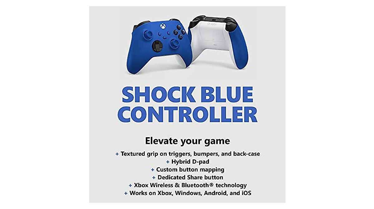 Xbox Core Wireless Controller - Shock Blue for Xbox & PC