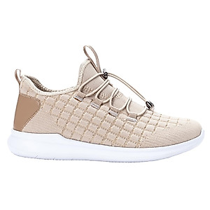 Propet TravelBound Athleisure Sneaker Womens Walking 75 US CreamMetallic