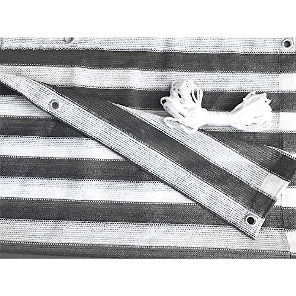 ALBN Sun Shade Mesh, Stripe Privacy Screen Weatherproof with Metal Hole for Balcony Patio Fences Privacy Protection Hood, 51 Sizes (Color : Gray White, Size : 100x700cm)