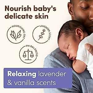 Aveeno Baby Calming Comfort Moisturizing Lotion with Relaxing Lavender & Vanilla Scents, Non-Greasy Body Lotion with Natural Oatmeal & Dimethicone, Paraben- & Phthalate-Free, 18 fl. Oz