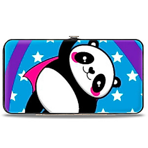 Buckle-Down womens Buckle-down Hinge - Pandas & Rainbows W/Stars Wallet, Multicolor, 7 x 4 US