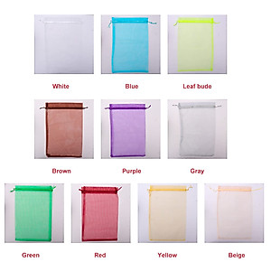 Zwish 50 Pack 8x12 Inch Organza Gift bag, 10 Mixed Color Large Mesh Drawstring Gift bag Pouch for Wedding Party Candy Toy Makeup Orchard
