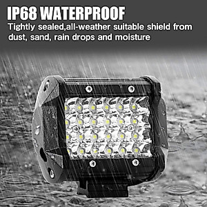 Tow Hitch LED Lights, EBESTauto 4-Row Hitch LED Lights with 2 Inch Tow Hitch Mounting Bracket 4 Inch 72W LED Work Light Pods Quad Row Off-Road Driving LED Bar for Truck Trailer SUV Pickup