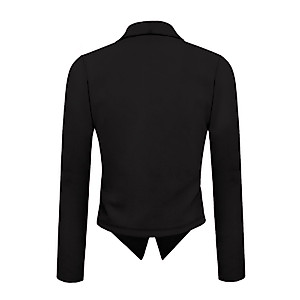 Hybrid & Company Womens Casual Work Office Blazer Open Front Heavy Ponti Shawl Collar Long Sleeve Jacket JK1134 9789 BLACK XL