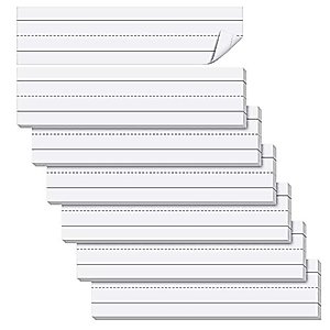 150 Sheets Sentence Strips for Teacher Word Strips Ruled Sentence Strips School Learning Sentence Strips, 3 x 12 Inch for School Office Supplies, 6 Pieces (White)