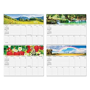 2024 Changing Seasons Big Grid Wall Calendar, 12-Inch x 9-Inch Size Closed, 18-Inch Size Open, Large Bookstore-Quality, Spiral-Bound Hanging Monthly Wall Calendars for Kitchen & Office, by Current