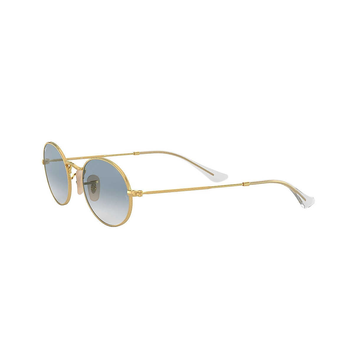 Ray-Ban RB3547N Oval Flat Lens Sunglasses, Gold/Clear Gradient Blue, 51 mm