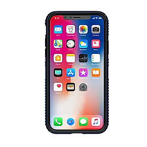 Speck iPhone X / XS Presidio Grip Case, 10-Foot Drop Protected iPhone Case with Scratch-Resistant Finish and Protective No-Slip Grip, Eclipse Blue/Carbon Black