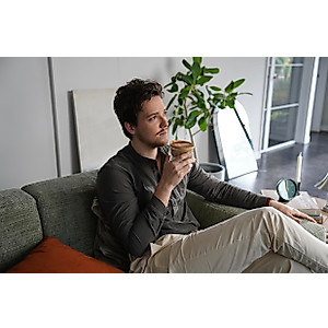 ovalware 8.5oz Double Wall Latte Cups, Latte Set of 2 - Latte Glasses for Cold & Hot Drink, Palm Sized Latte Glass Cups with Wide Rim for Latte Art - Clear Glass