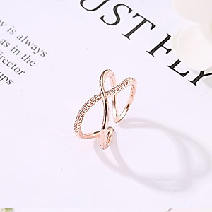 Jewelry Ring, Alloy Exquisite Design Knuckle Ring Beautiful Appearance for Anniversary for Birthday(02 Rose Gold WG0-0342)