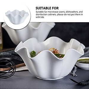 CALLARON Bowl Serving Dishes Ceramic Sauce Dishes Flower Shape Porcelain Side Dish Dip Bowl Japanese Seasoning Serving for Soy Sauce Ketchup Appetizer BBQ Snack Soup Rice 8.3inch Plastic