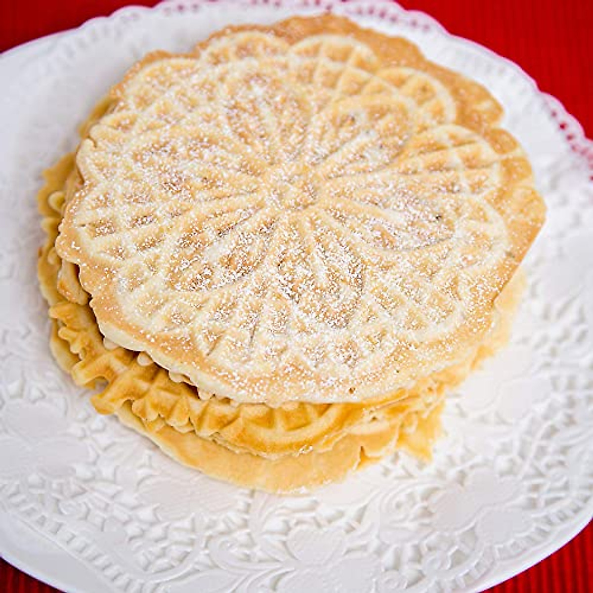Pizzelle Maker - Non-stick Electric Pizzelle Baker Press Makes Two 5-Inch Cookies at Once- Recipe Guide Included- Easter Holiday Dessert Treat Making Made Easy- Unique Birthday or Any Occasion Gift