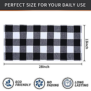 Mordimy 100% Cotton Waffle Weave Kitchen Towels, 13 x 28 Inches, Super Soft and Absorbent Buffalo Check Dish Towels for Drying Dishes, 4-Pack, Black & White
