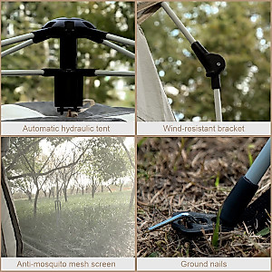 Pop Up Tents for Camping - Quick Setup Folding Tent | 2/3/4 Person Camping Tent for Hiking, Travel or Beach | Water Resistant Inflatable Tent