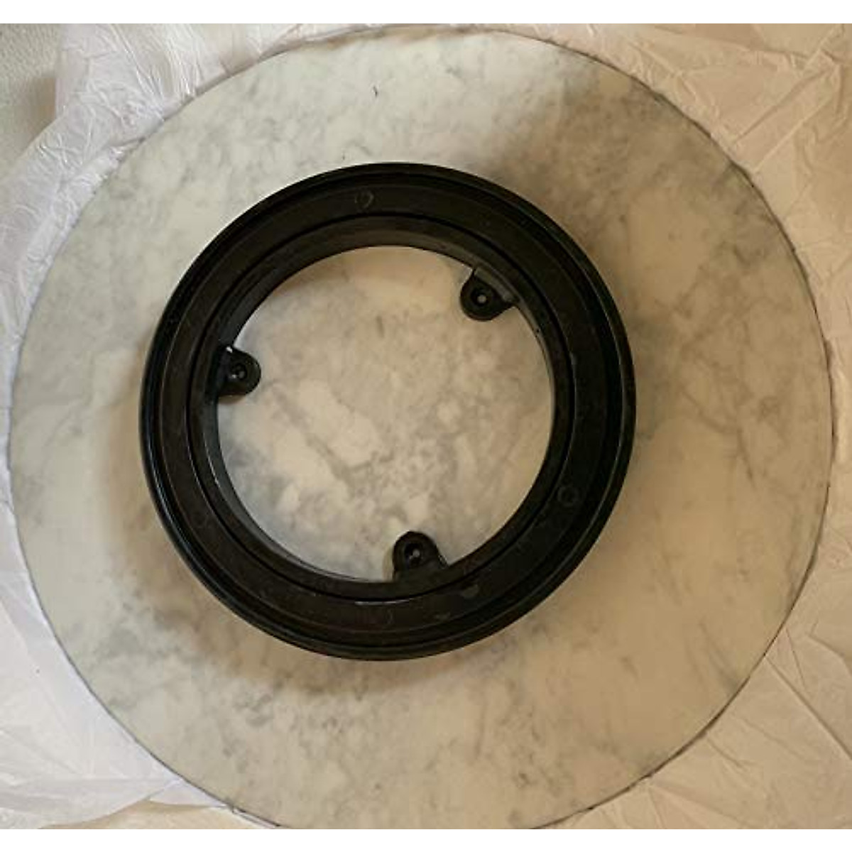 Advanced Furniture 12” Round White Marble Lazy Susan Turntable Tray