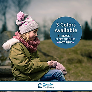 Comfy Clothiers Elastic Mitten Clips for Kids and Adults – Tight Grip Glove Clips for Use with Mittens, Winter Ski Gloves, Work Gloves (1 Pair – 2 Clips) Black