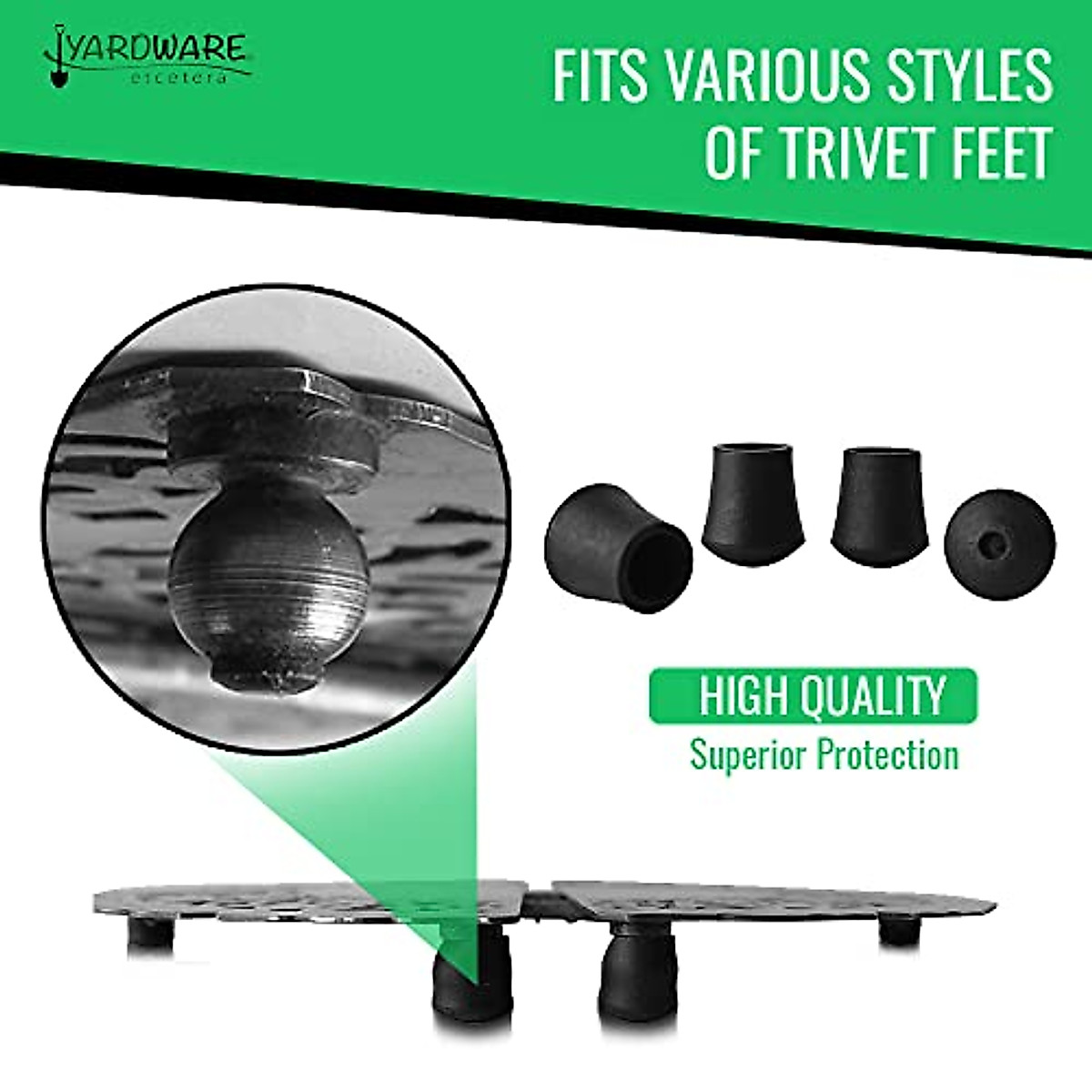 Replacement Rubber Feet 8 Pack for Metal Trivets - For Virginia Metalcrafters & Other Trivets