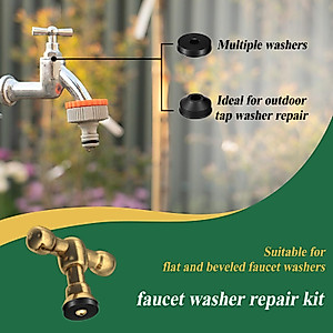 Oruola 116pcs Outdoor Faucet Repair kit,Faucet Washers Assorted Kit,Faucet Washers Kit with Assorted Flat & Beveled Rubber Washers,Faucet Washers for Repairing Faucet Leak Worn Out Washer Replacements