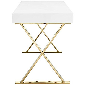Modway Sector Office Desk, White Gold