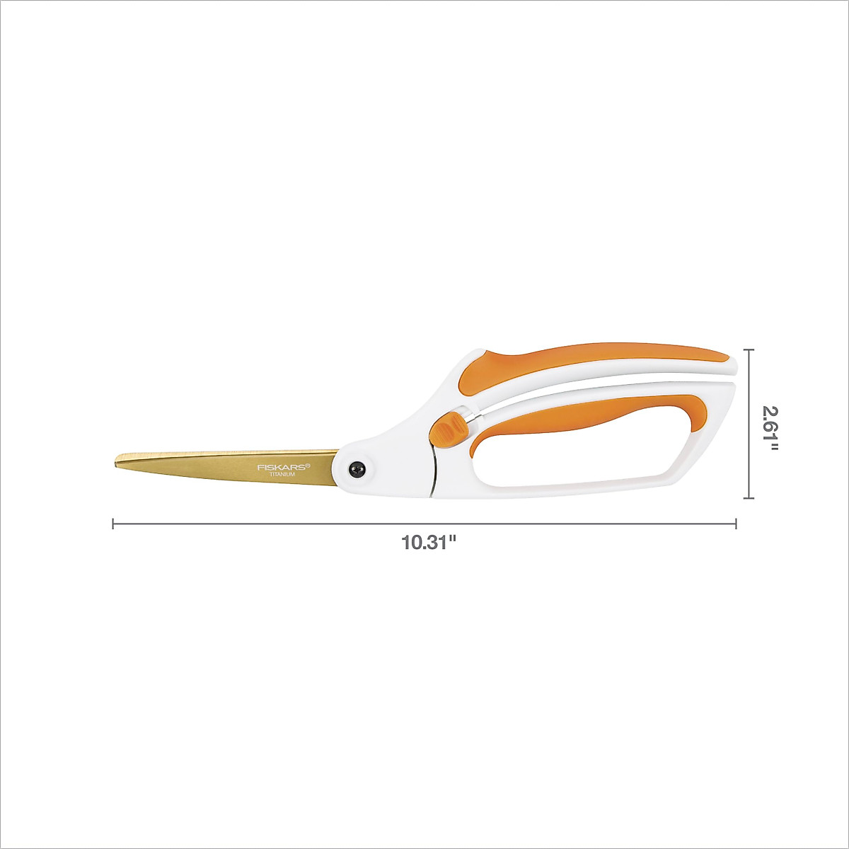 Fiskars Fabric, Easy Action 8 Inch Titanium Scissors, Orange/White