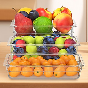 HNEDSEN 6 Pack Plastic Food Pan with Lid 1/2 Size 2.5 Inch Deep Restaurant Clear Food Storage Containers Polycarbonate Commercial Hotel Pans for Fruits Vegetables Beans Corns (6 PCS, 2.5'' Deep)