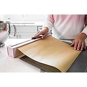 ChicWrap Rose Marble Parchment Paper Dispenser - Includes 15"x 33" (42 Sq. Ft) Roll of Unbleached Baking, Cooking & Culinary Paper - Reusable Dispenser w/Slide Cutter - Ideal Dispenser & Saves Money
